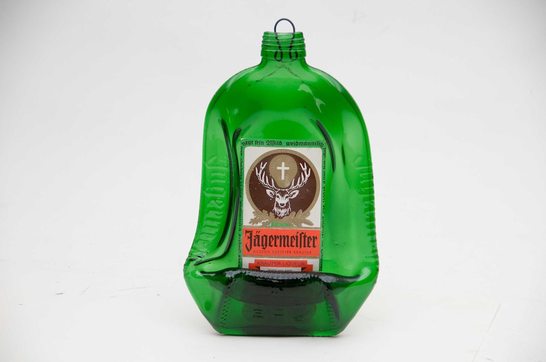 Flattened Hanging Jager Liquor Bottle 10" Jagermeister Wall Art Sign ...