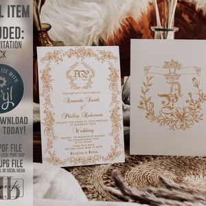 Editable Baroque Wedding Invitation Set, Classic Wedding, Traditional ...