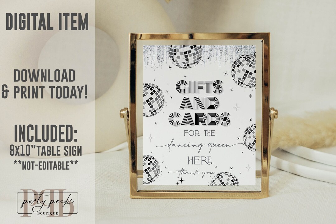 Last Disco Bachelorette Gifts and Cards Sign, 70's Party, Table Sign ...