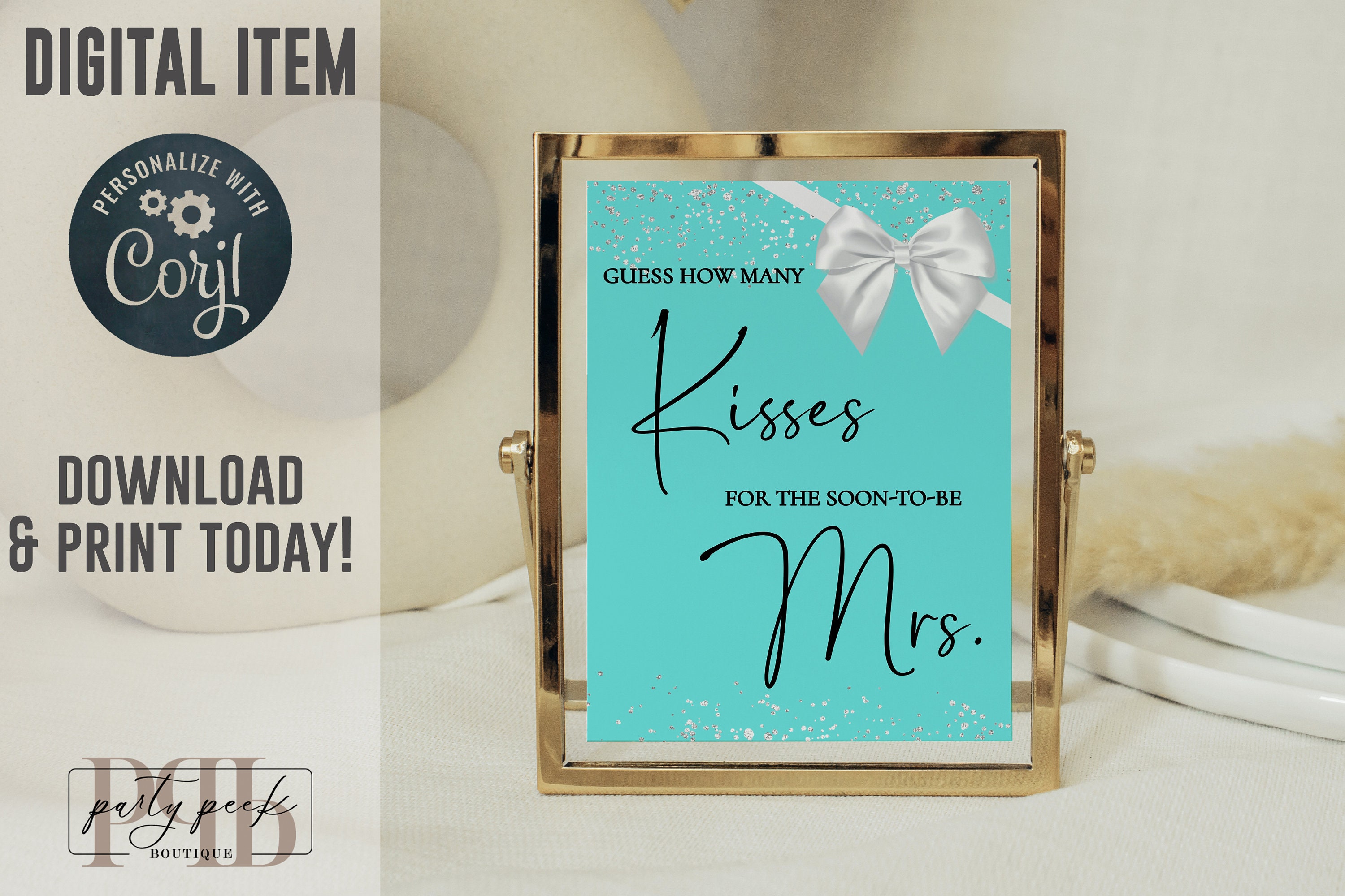 Editable Bride & Co Bridal Shower Game Set, Breakfast at Tiffany, 30 ...