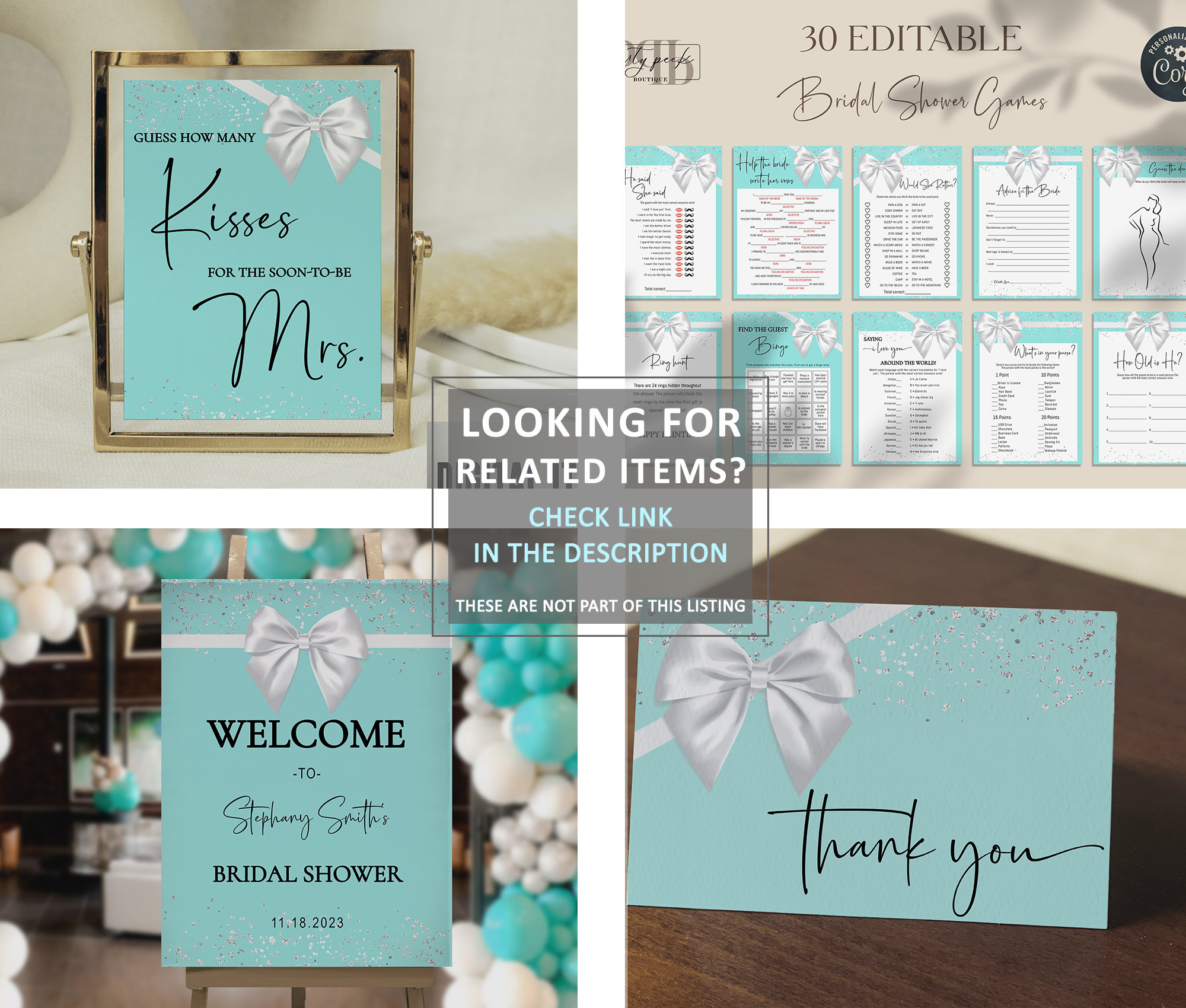 Editable Bridal & Co Menu, Breakfast at Tiffany, Turquoise Menu Card ...