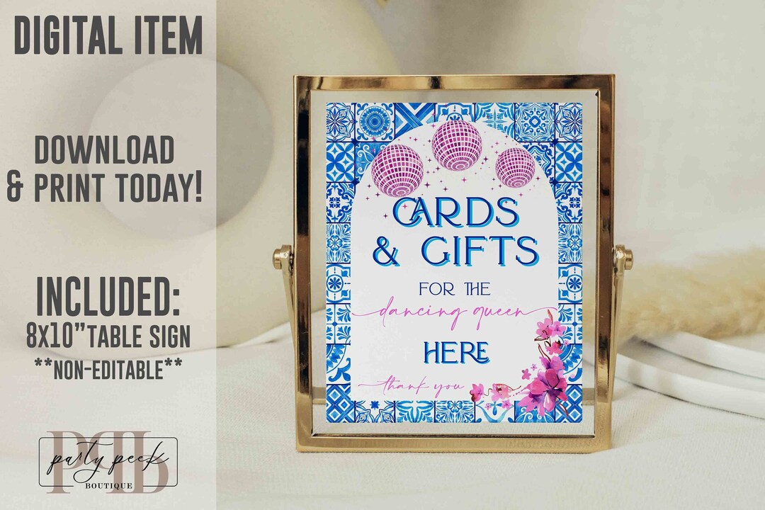 Mamma Mia Bachelorette Gifts and Cards Sign, Mamma Mia Party, Table ...