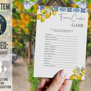 Editable Amalfi Coast Bridal Shower Game Set, Positano, 30 Games ...