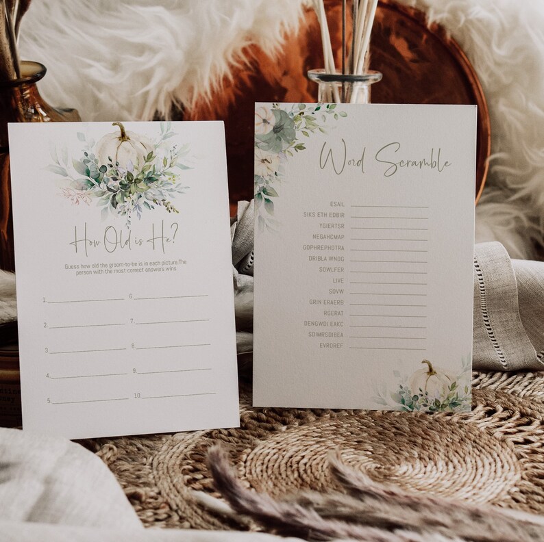 Editable Fall in Love Bridal Shower Game Set, Fall Game Bundle, 30 ...