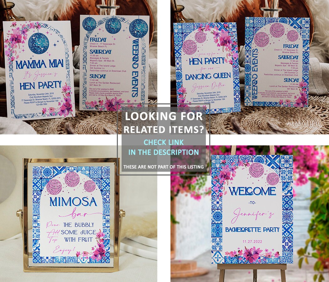 Editable Mamma Mia Bachelorette Bridal Shower Game set, paquete de ...