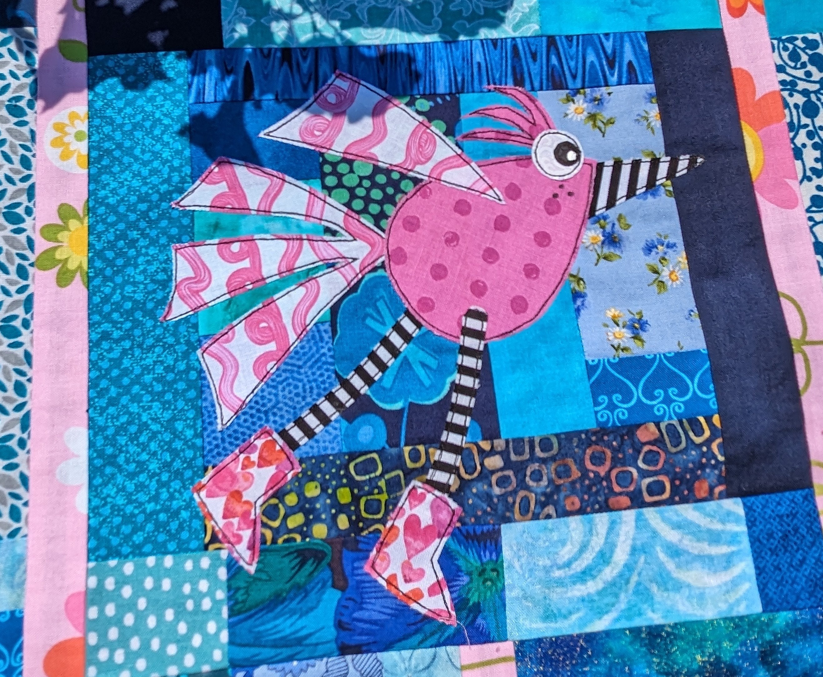 Scrappy Marian PRINTED Quilt Pattern - Raw Edge Applique - Razbeca's ...