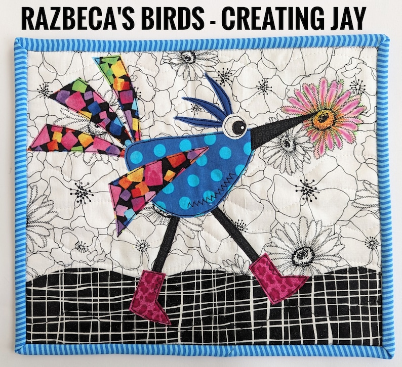 Jay PRINTED Applique Page - Mini Quilt - Quilt Block - Bird Pattern ...