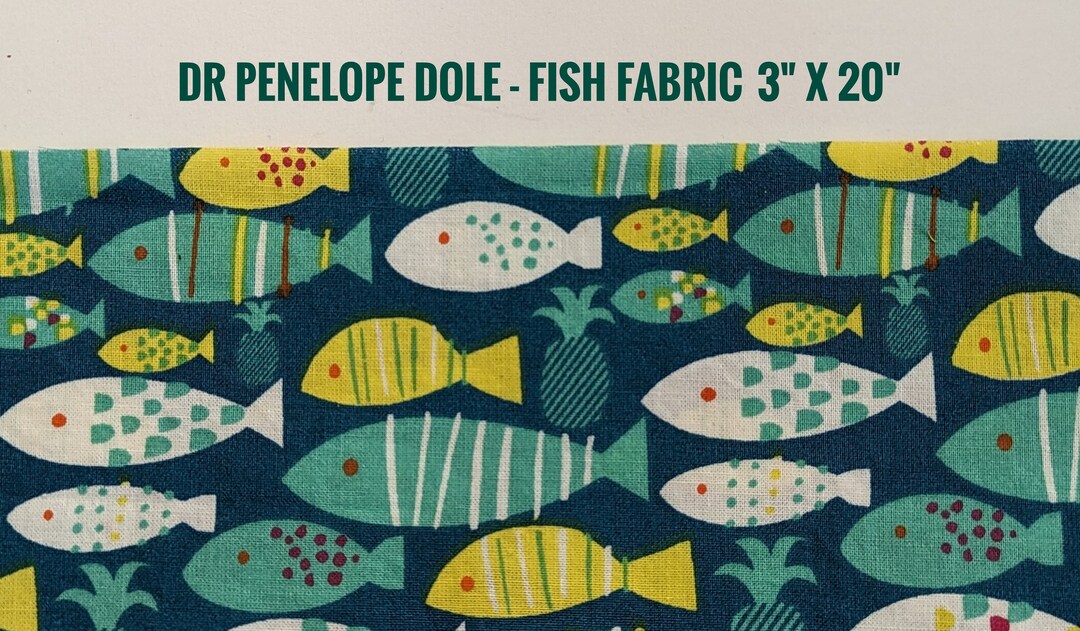 Dr Penelope Dole - Fish Fabric - FABRIC ONLY - Mini Quilt - Raw Edge ...