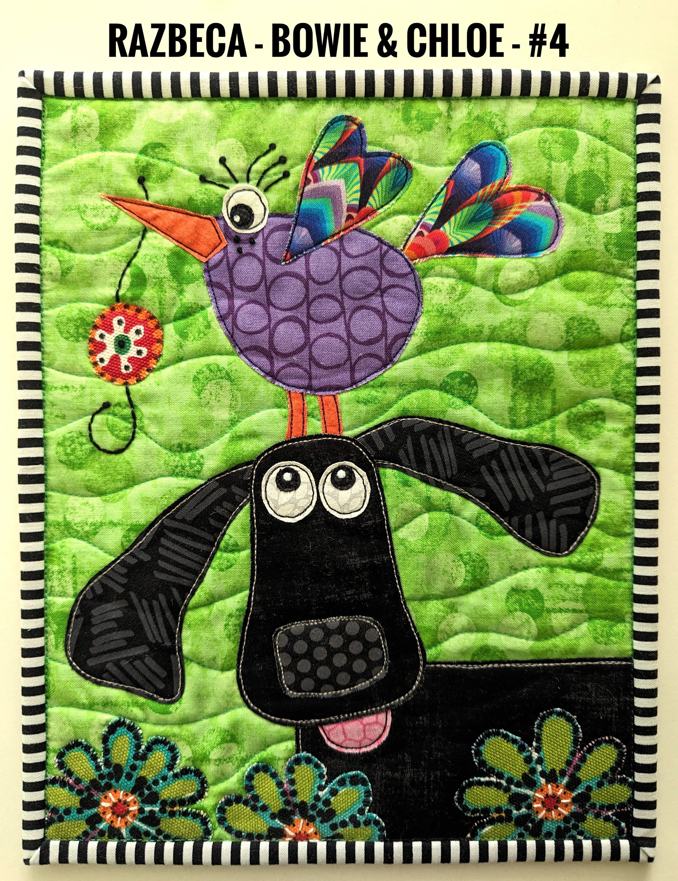 Bowie & Chloe_printed Pattern #4 - Full Color - Mini Quilt - Raw Edge ...