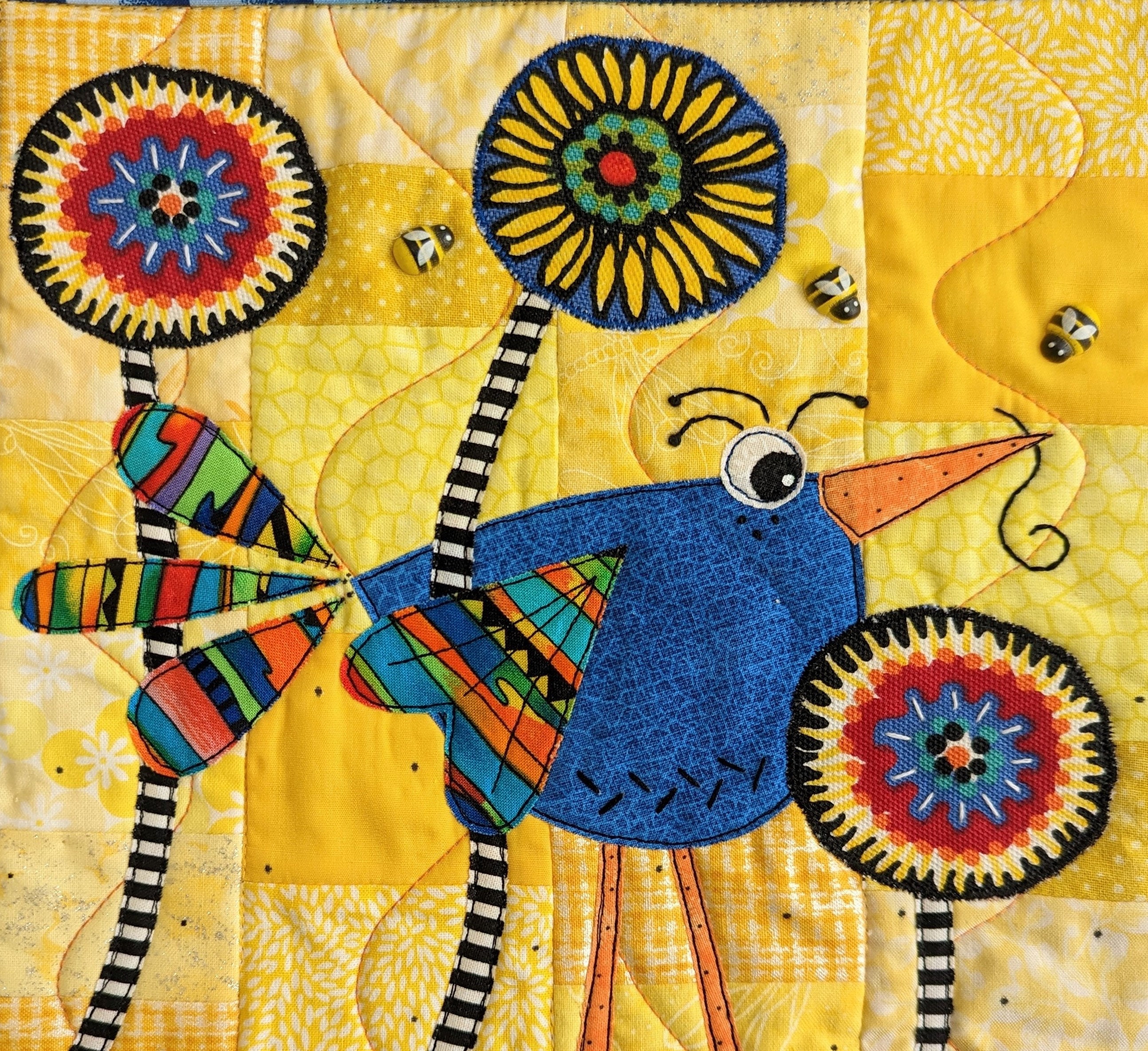 PERRY FABRIC KIT – Raw Edge Applique – Wonky Bird – Mini Quilt ...