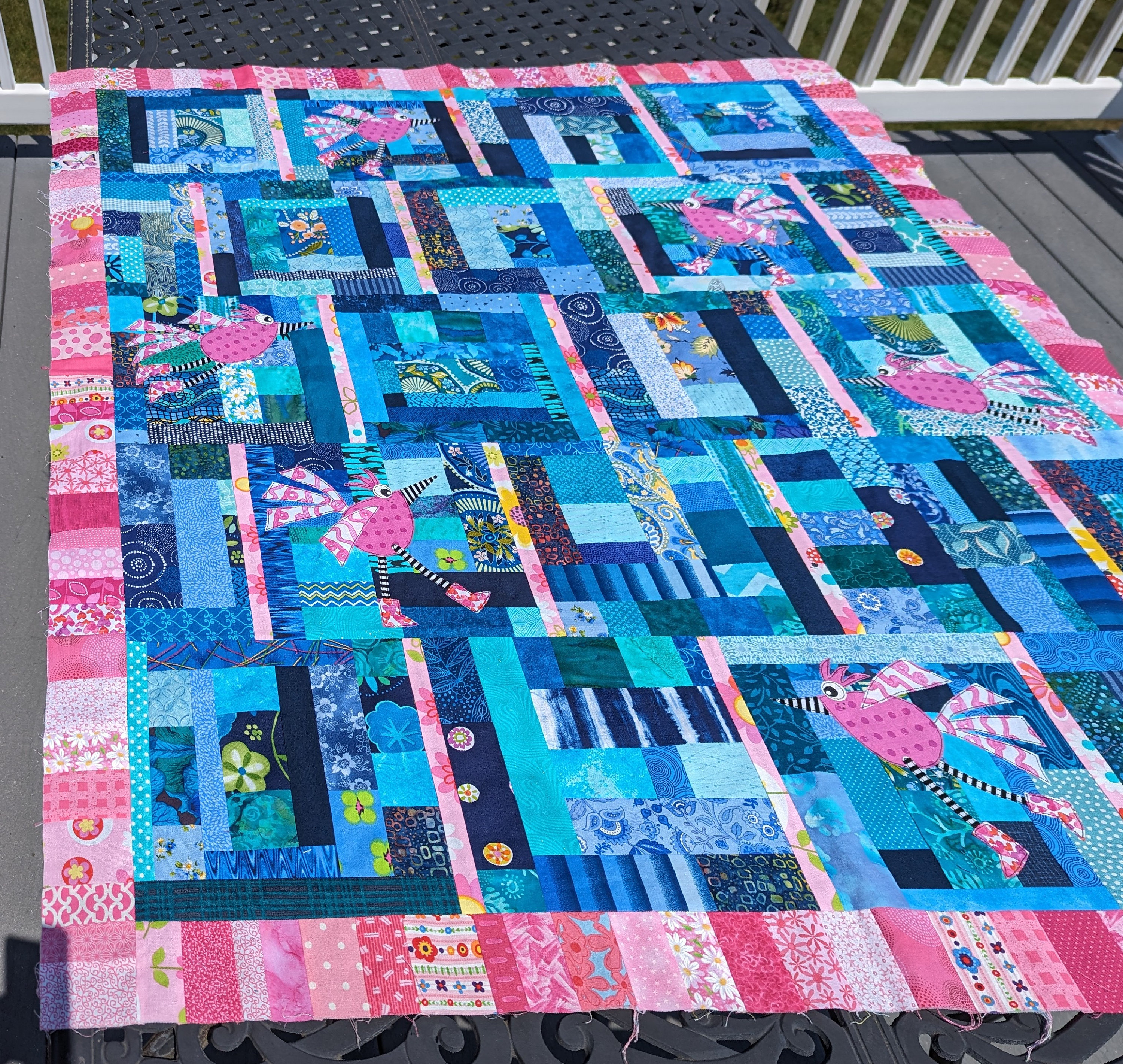 Scrappy Marian PRINTED Quilt Pattern - Raw Edge Applique - Razbeca's ...