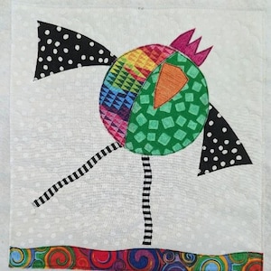 Razbeca Happy Birds - PDF Download Mini Quilt Applique Page - Raw Edge ...