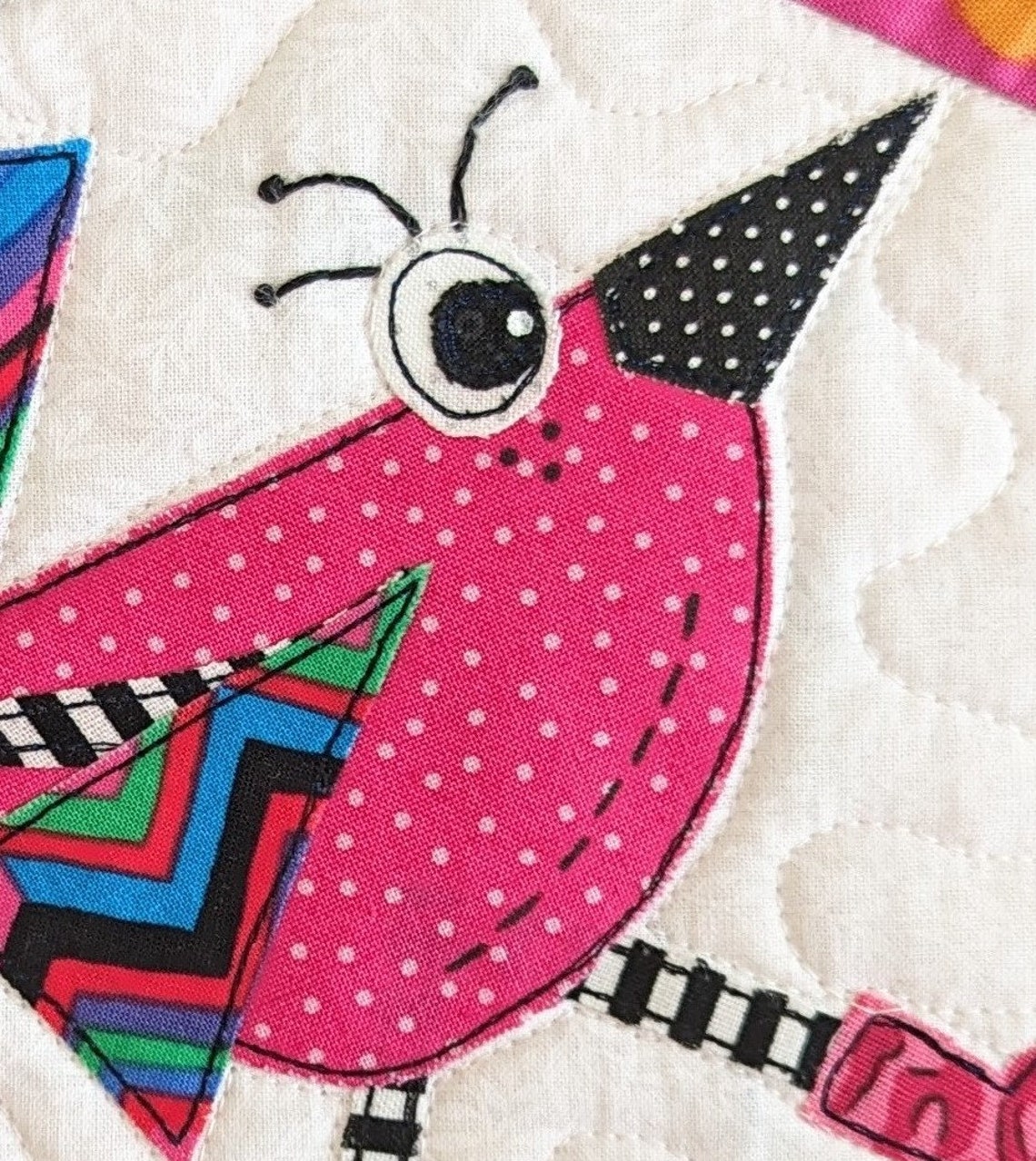 Ava on Ice - PDF Applique Page Mini Quilt Raw Edge Applique Wonky Bird ...