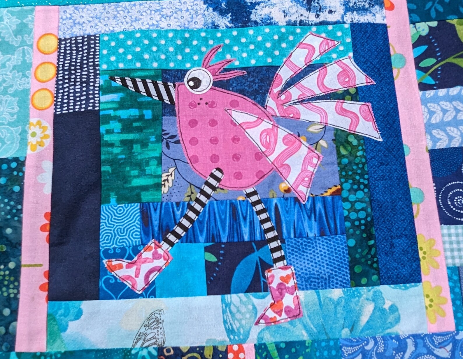 Scrappy Marian PRINTED Quilt Pattern - Raw Edge Applique - Razbeca's ...