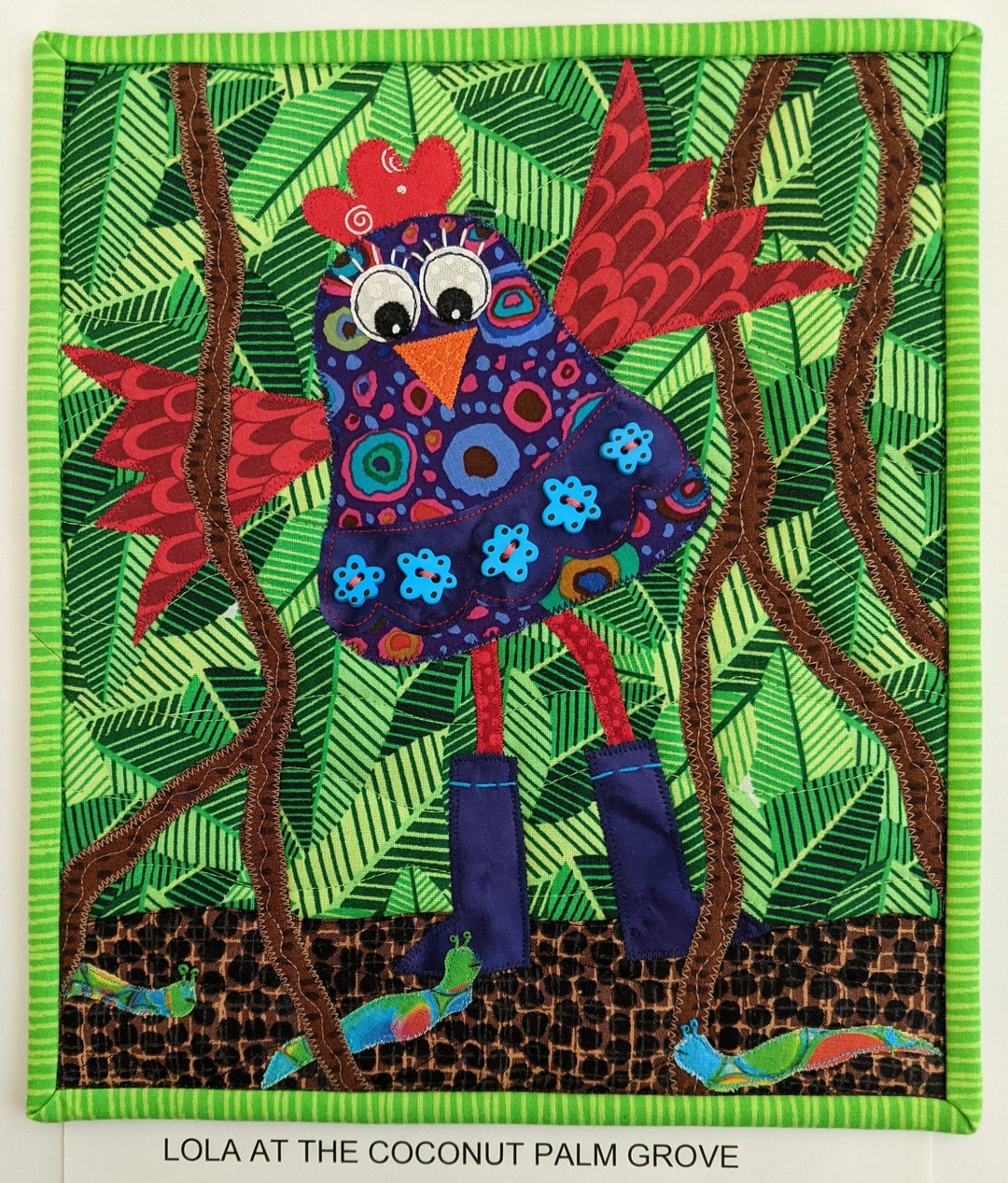 Lola at the Coconut Grove PDF Applique Page - Mini Quilt - Raw Edge ...