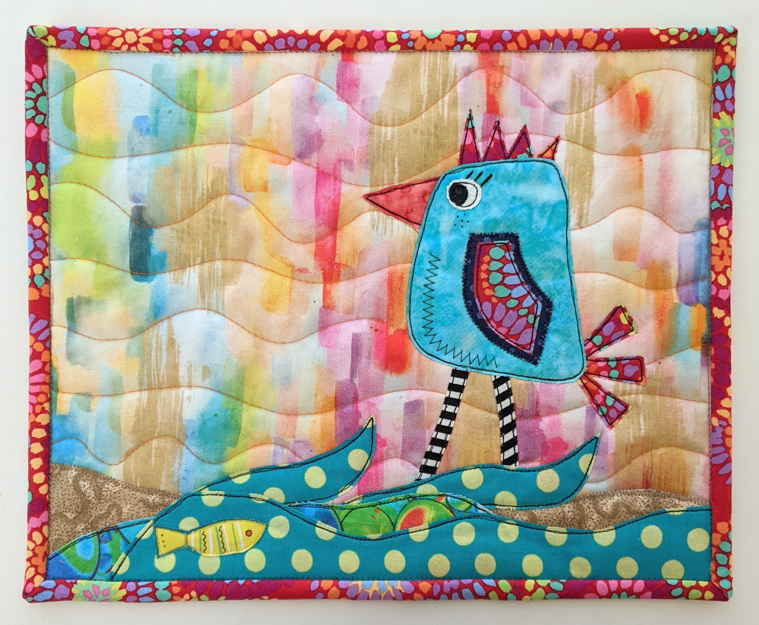 Clive PRINTED Applique Page - Mini Quilt - Quilt Block - Bird Pattern ...