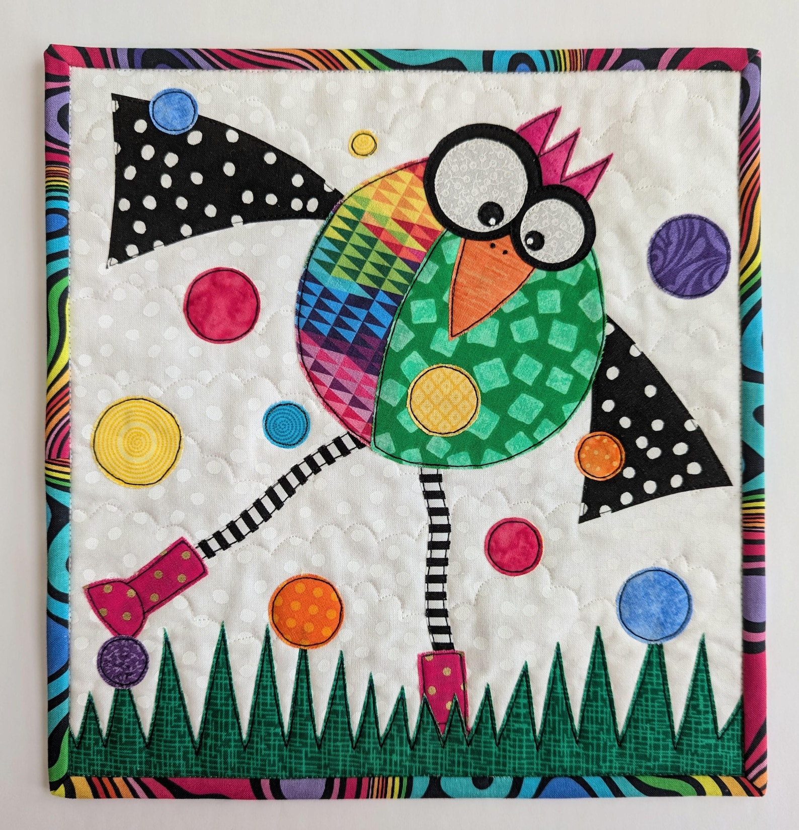 Razbeca Happy Birds - PDF Download Mini Quilt Applique Page - Raw Edge ...