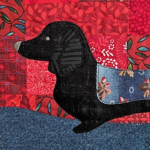 Razbeca Dachshund PDF Pattern - Raw Edge Applique - Full Color - Mini Quilt - Dog - Etsy