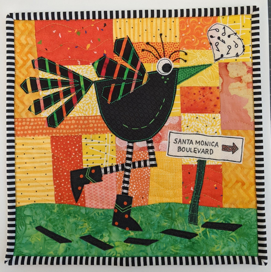 Cheryl Crowe PRINTED Applique Page - Mini Quilt -wonky Bird Pattern ...