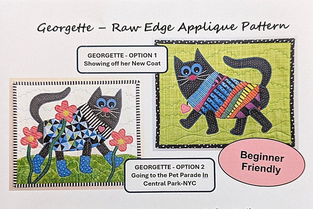 Georgette PDF Pattern 23 Pages - for Beginners - Raw Edge Applique - 2 ...