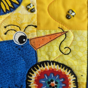 PERRY FABRIC KIT – Raw Edge Applique – Wonky Bird – Mini Quilt ...