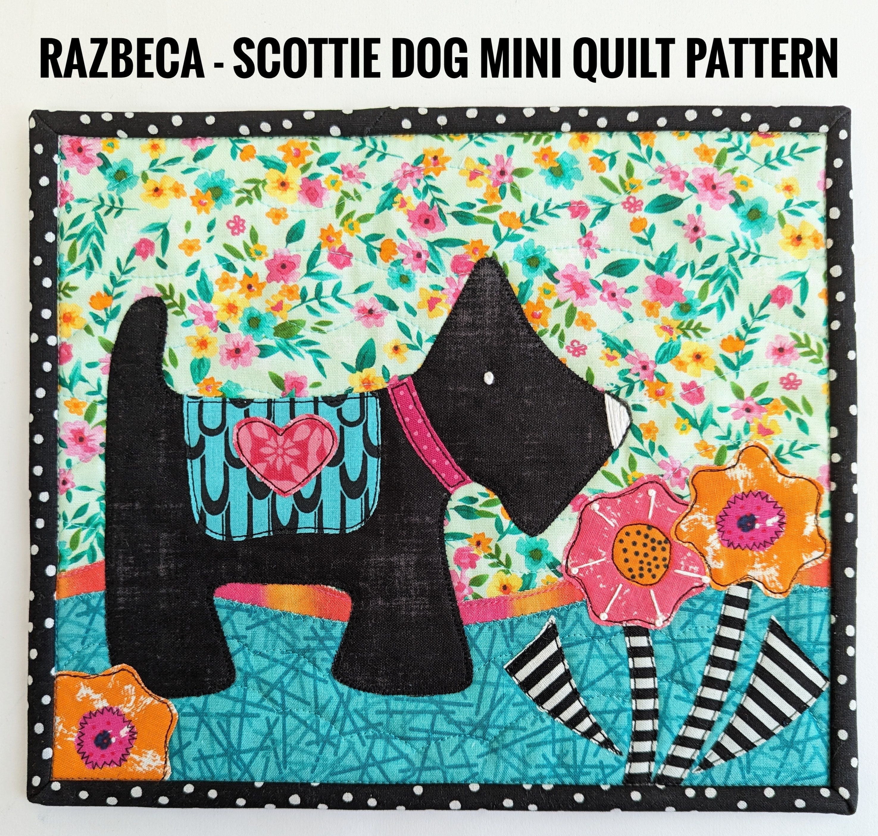 Scottie Dog PDF Download Pattern - Razbeca - Raw Edge Applique - Mini ...