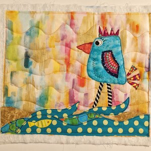 Clive PDF Applique Page Mini Quilt Raw Edge Applique Wonky Bird ...