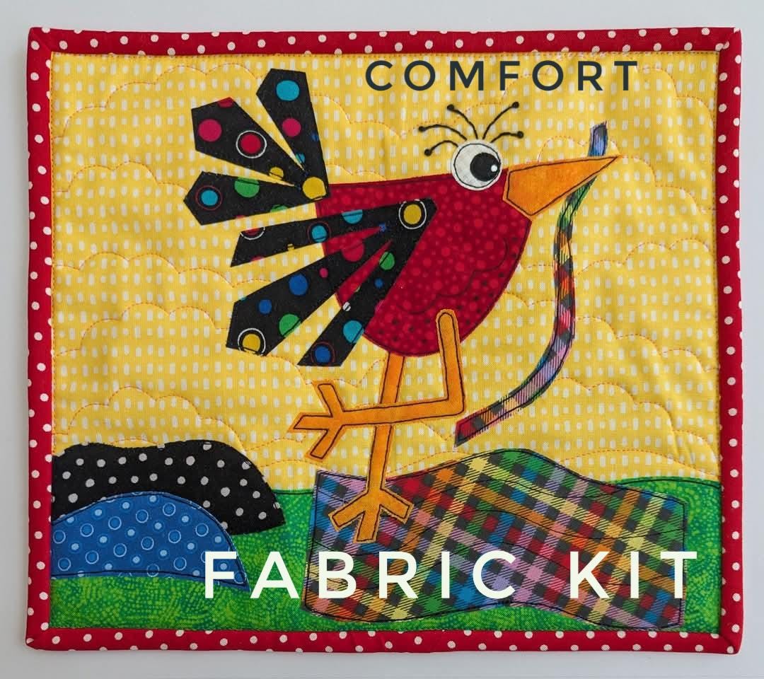 COMFORT FABRIC KIT Only_wonky Bird Kit – Mini Quilt Kit - Raw Edge ...