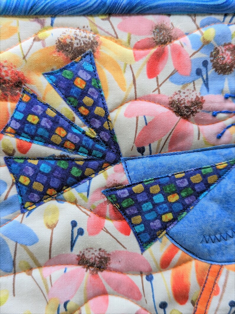 Annie PDF PATTERN - Full Color - Mini Quilt - Bird Block - Raw Edge ...