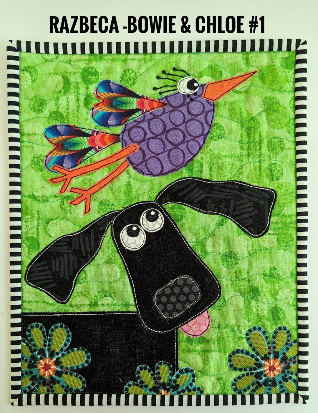 Bowie & Chloe_printed Pattern #1 - Full Color - Mini Quilt - Raw Edge ...