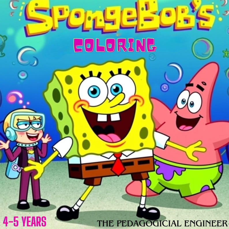 Spongebob Coloring Book for Kids - Etsy