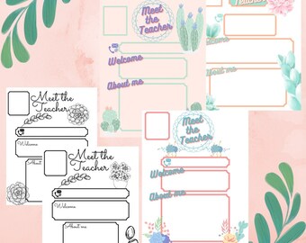 Succulent Meet the Teacher Canva Template Back to School Succulent ...