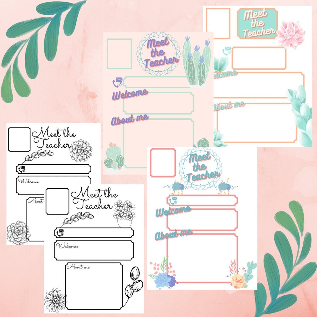 Meet the Teacher Succulent Template - Etsy