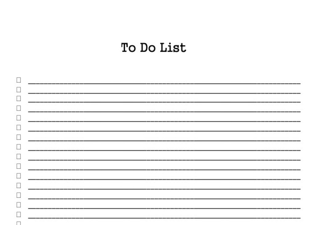 Classic to Do List - Etsy