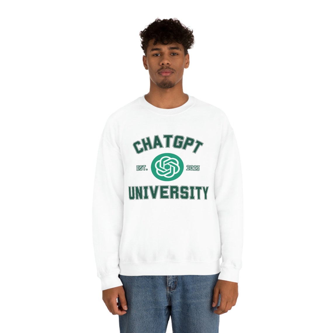 Chatgpt University Chatgpt College Logo Unisex Crewneck - Etsy New Zealand