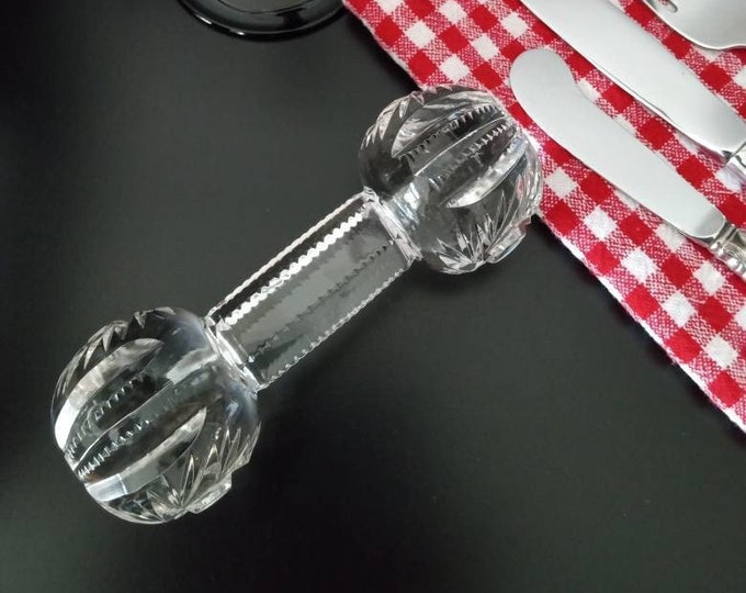 Collectable Crystal Glass Knife Rest- Dumbbell Knife Rest- Knife Holder ...