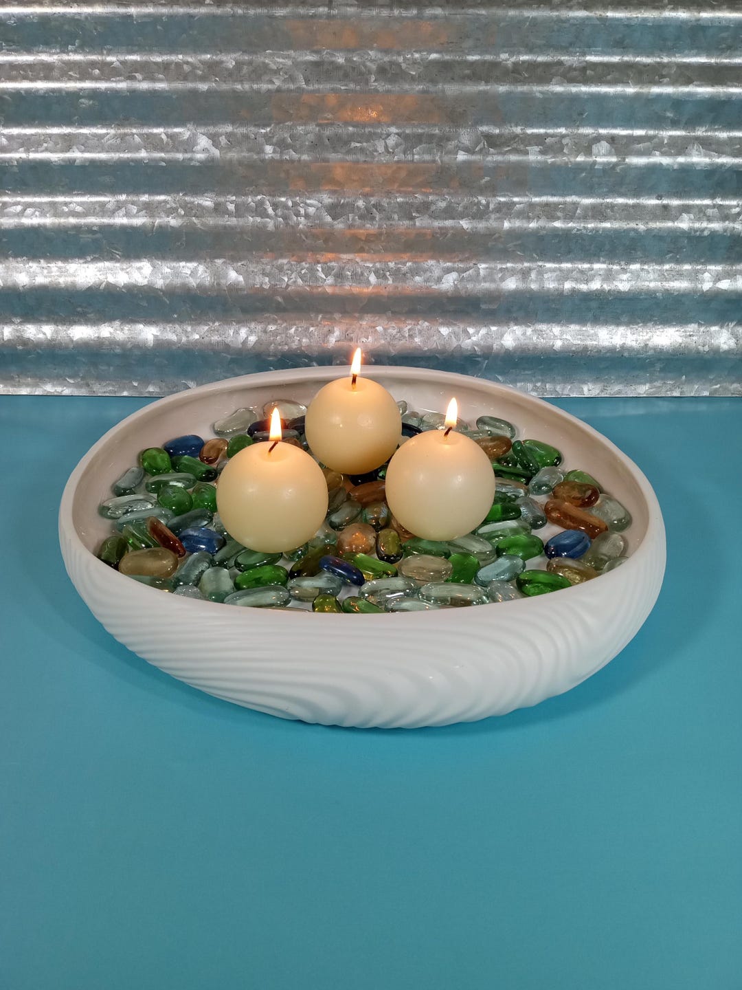 Floating Candle Bowl by Partylite- Asymmetric Swirl Design- Year Round ...