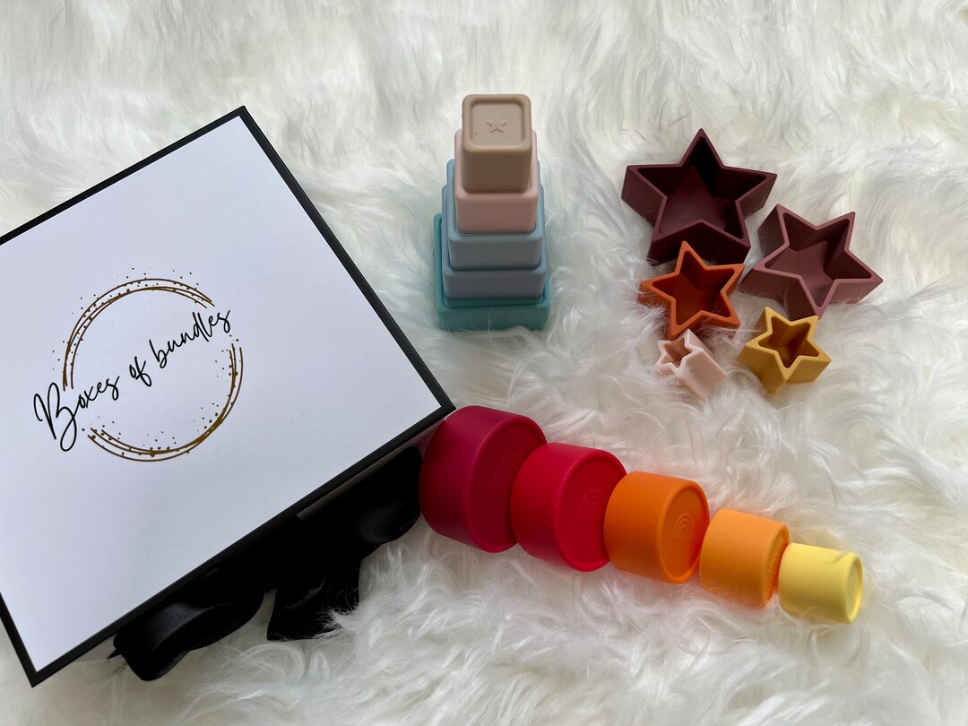 Stacking Toy Montessori Silicone Stacking Toy Personalized - Etsy