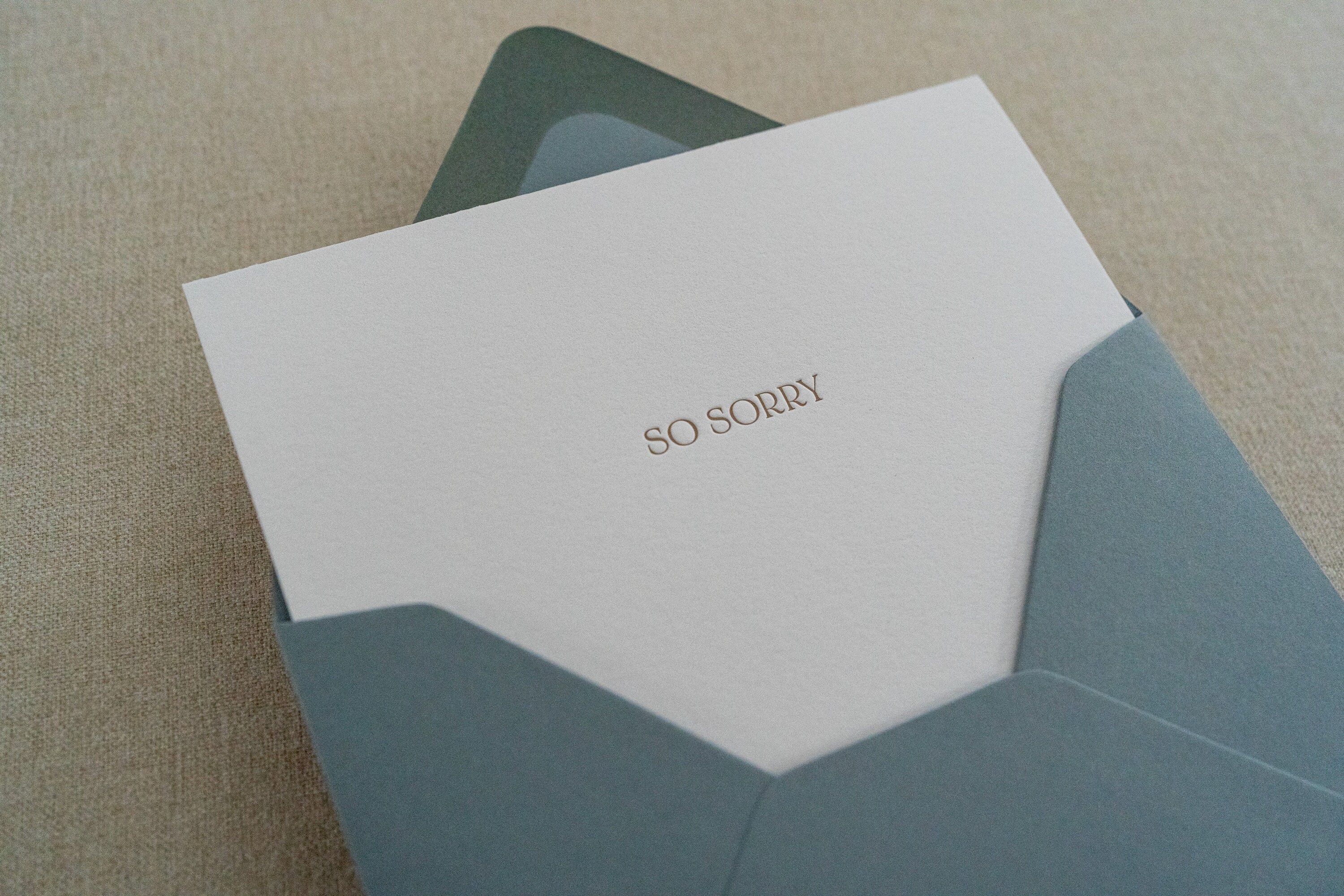 So Sorry Letterpress Card, Sympathy Card, Sorry for Your Loss, Grief ...
