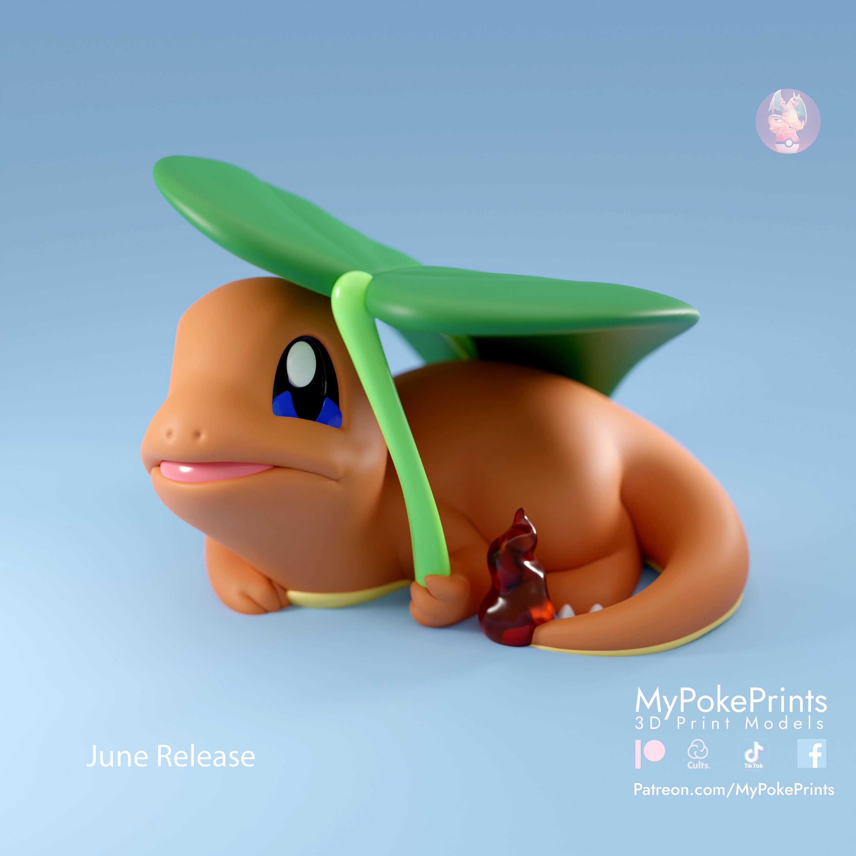 Pokemon Fan-made Charmander Under Leaf Figure Mypokeprints 3D Printed ...