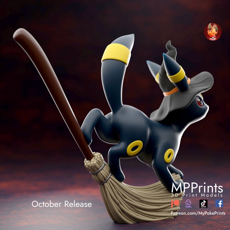 Pokemon Umbreon on Broom Fan-made Figure Mypokeprints 3D - Etsy