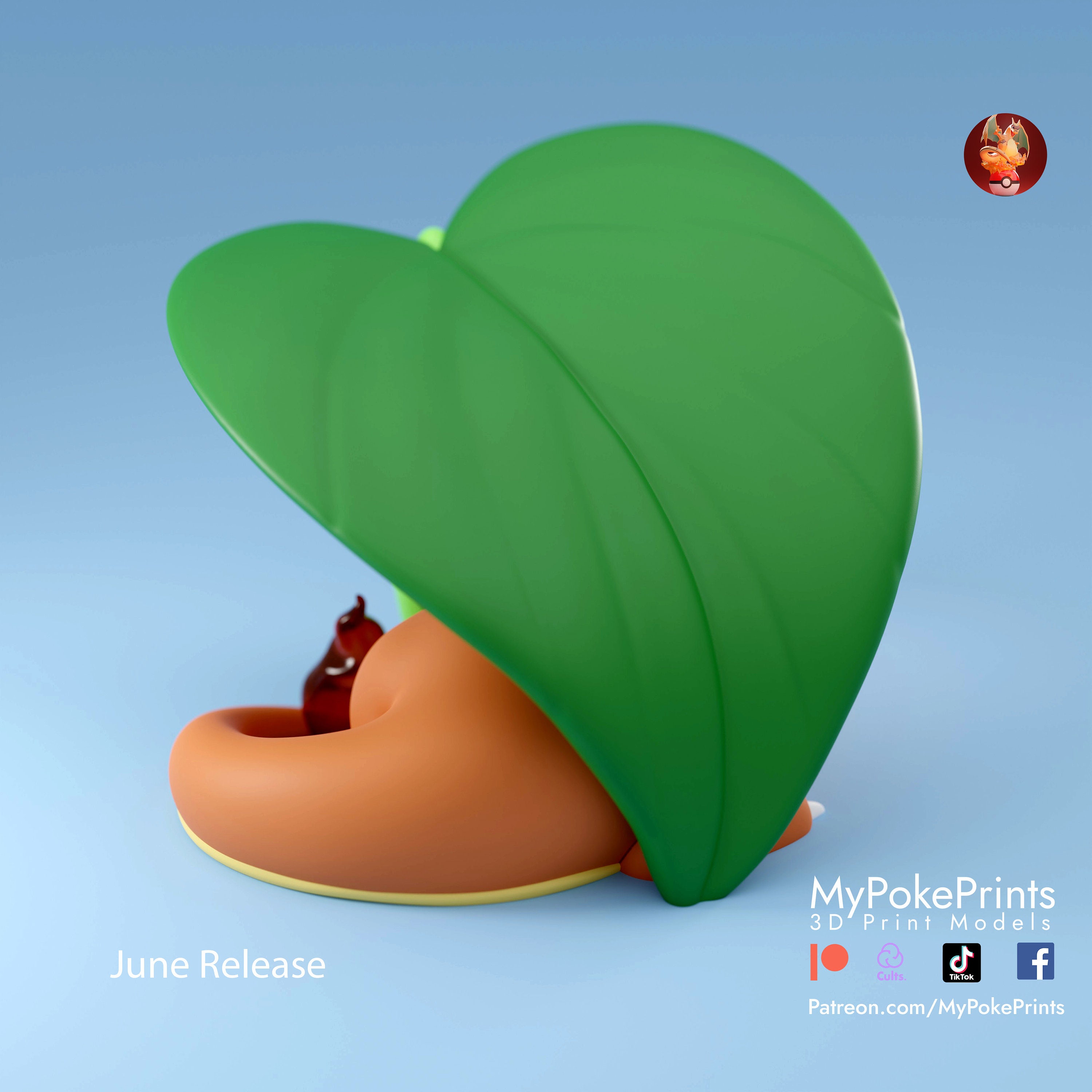 Pokemon Fan-made Charmander Under Leaf Figure Mypokeprints 3D Printed ...