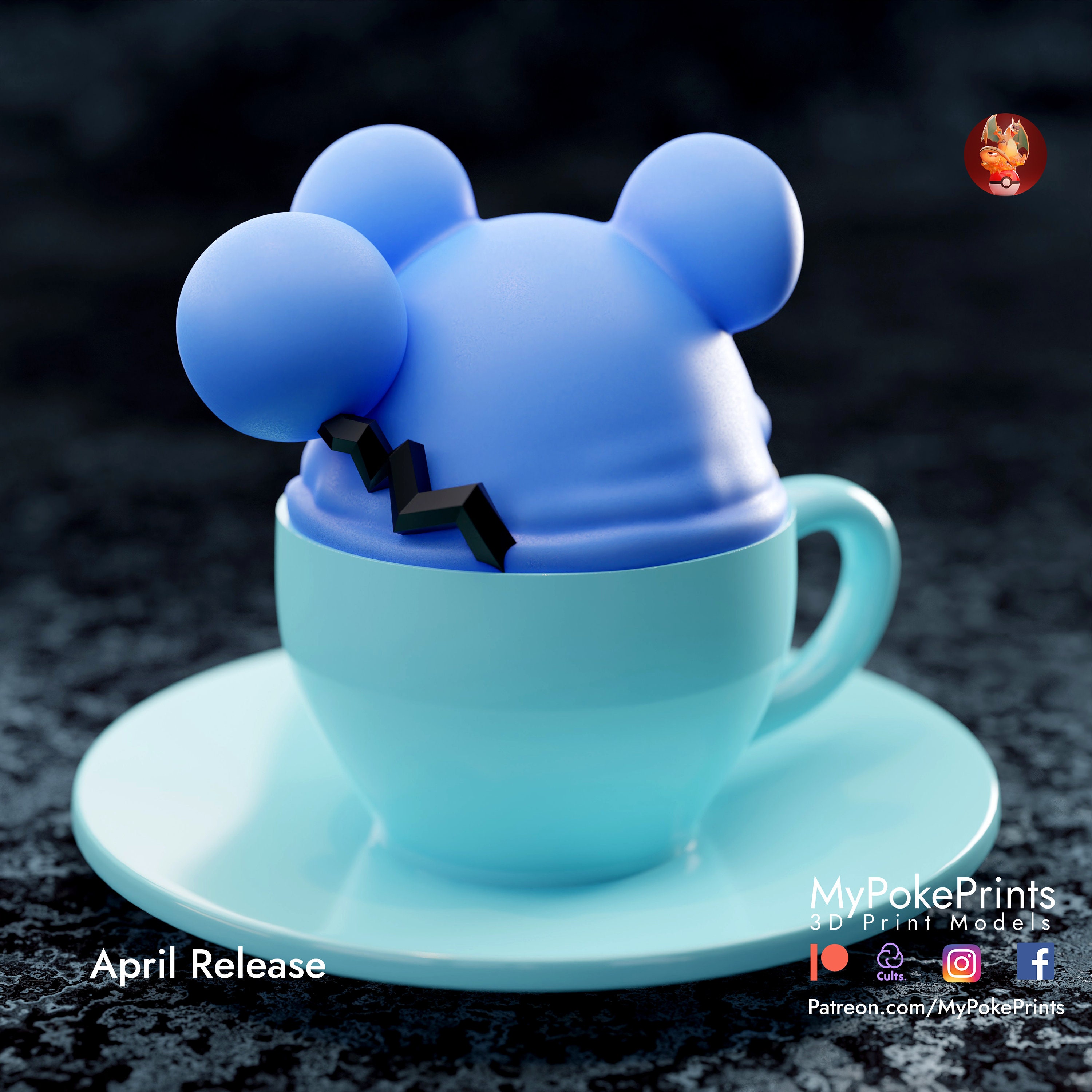 Pokemon Fan-made Marill in a Cup Figure Mypokeprints 3D - Etsy