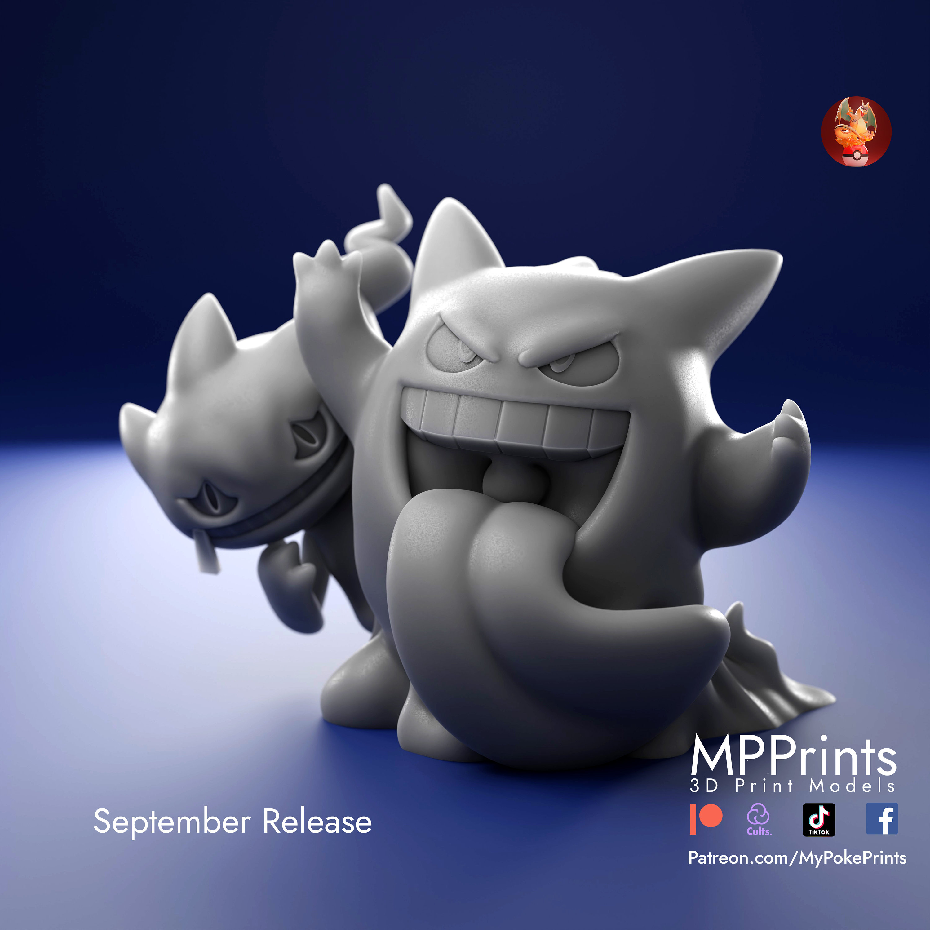 Fan-made Gengar/banette Pokemon Figure Mypokeprints 3D Printed Desktop ...