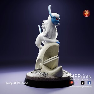 Pokemon Fan-made Absol Figure Mypokeprints 3D Printed Absol Lunatone ...
