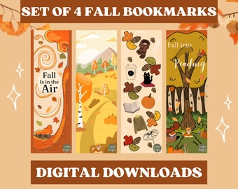 Fall Bookmarks Printable - Etsy
