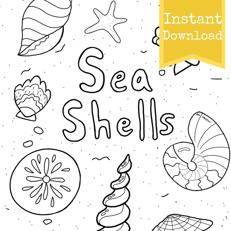 Seashells Coloring Page Made for a Fun Summer Activity Easy - Etsy