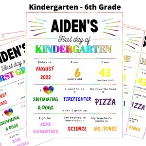 FIRST DAY of SCHOOL Sign - Editable and Printable for Kg Through 6th ...
