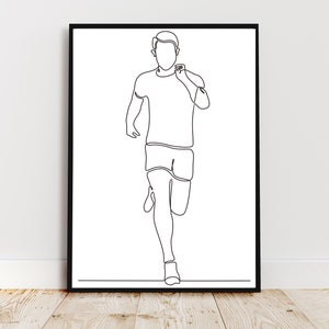 Minimalist Running Line Art Runner Line Art Run Wall Art Print Sport ...