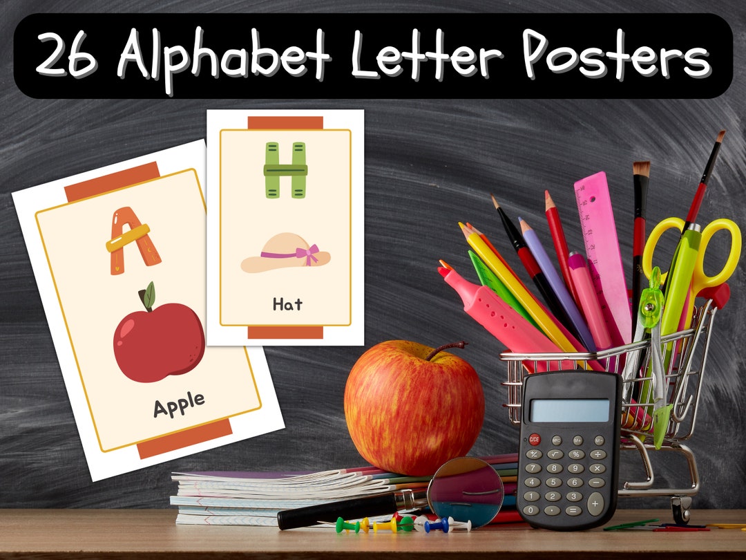 Alphabet Printable Letter Posters, Alphabet Letter Cards, Preschool ...